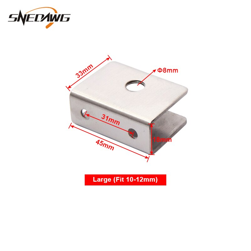 2pcs Stainlelss Steel Glass Clamp Fit 6~12mm Thick... – Vicedeal