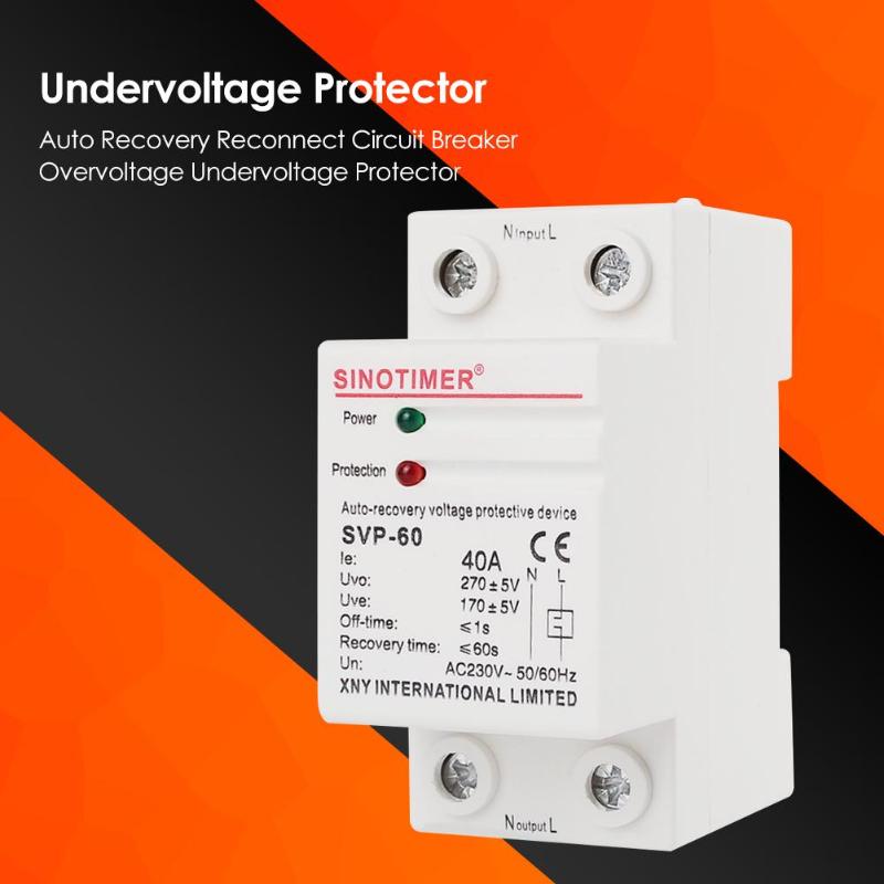 230V AC 40A Auto Recovery Reconnect Circuit Breake... – Vicedeal