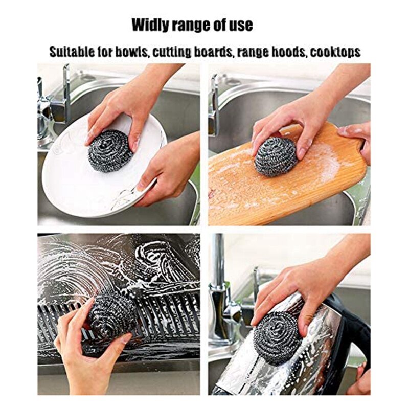 16 PCS Stainless Steel Sponges Scrubbers, Utensil ... – Vicedeal