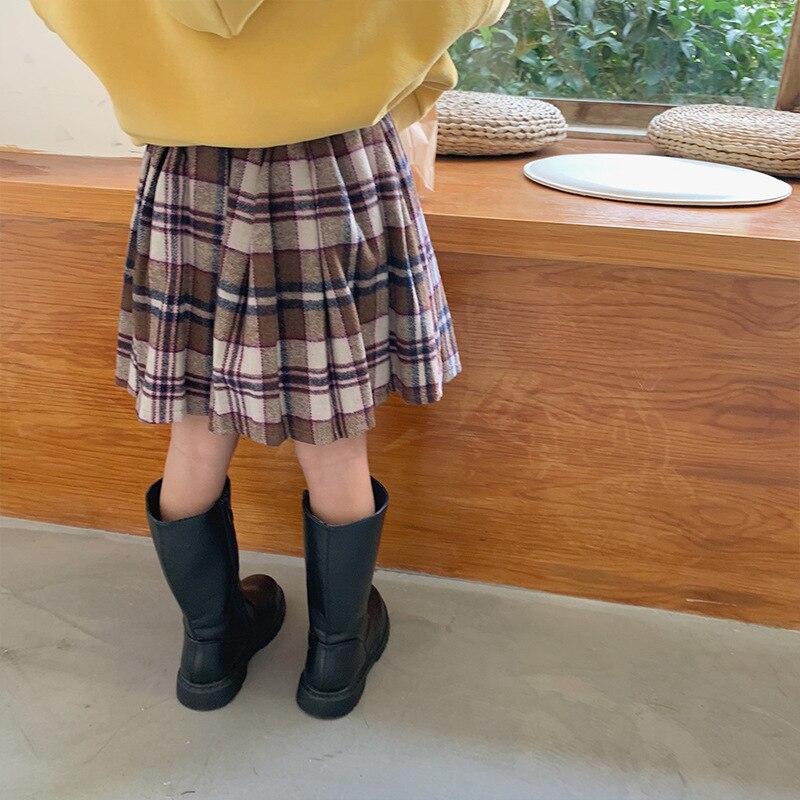 Autumn Girls Plaid Skirt Kids Pleated Skirts Girls... – Grandado