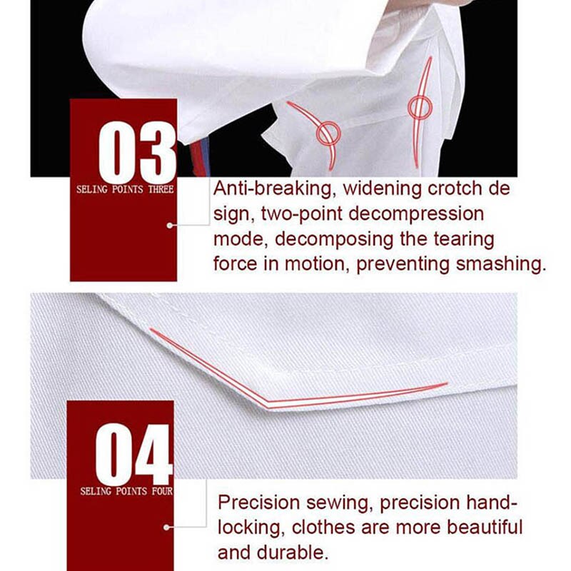 Unisex White Taekwondo Clothing Martial Arts Train... – Grandado