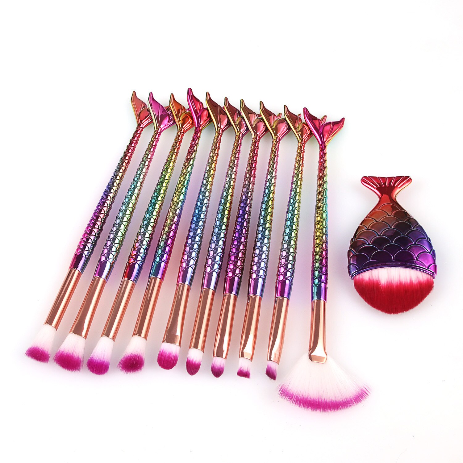 11pcs Makeup Brushes Kit Fish Tail Pencil Cosmetic... – Vicedeal