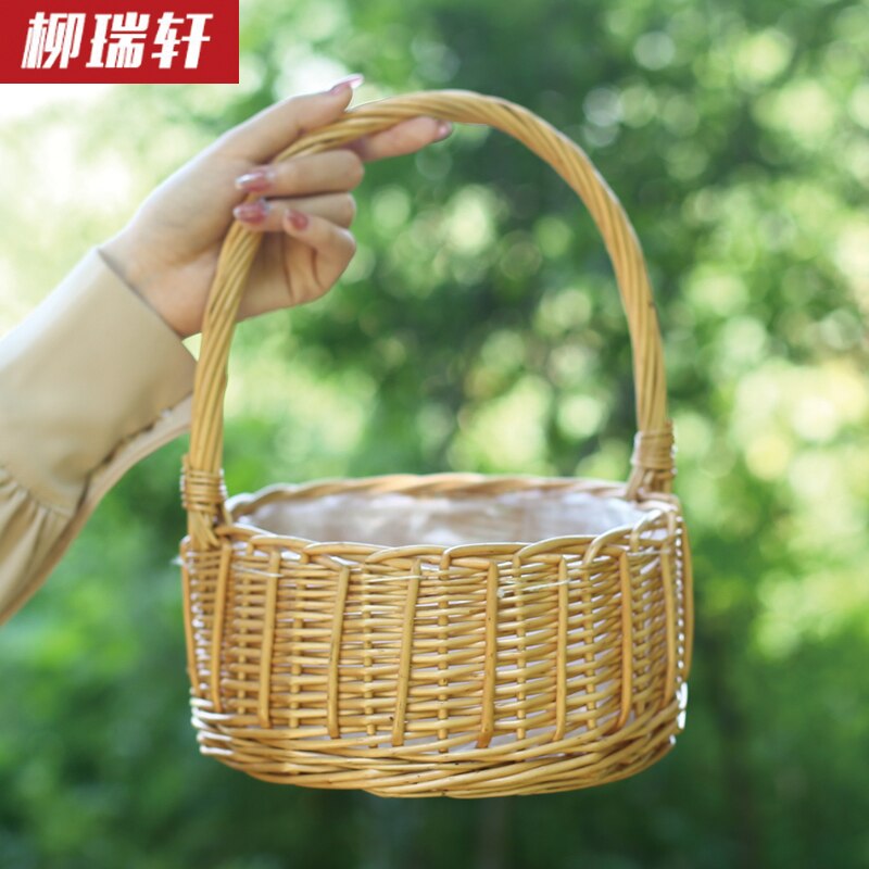 Practical Handmade Wicker Rattan Basket with Handl... – Vicedeal