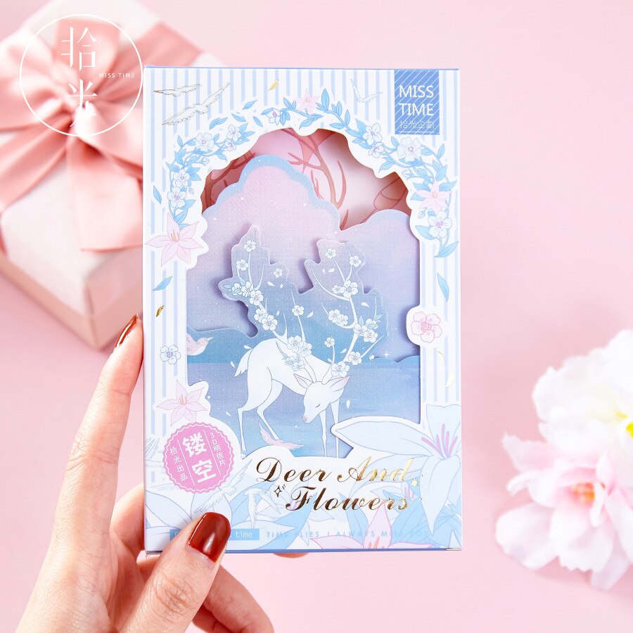 30 stuks/set herten en bloemen holle ansichtkaart ... – Grandado