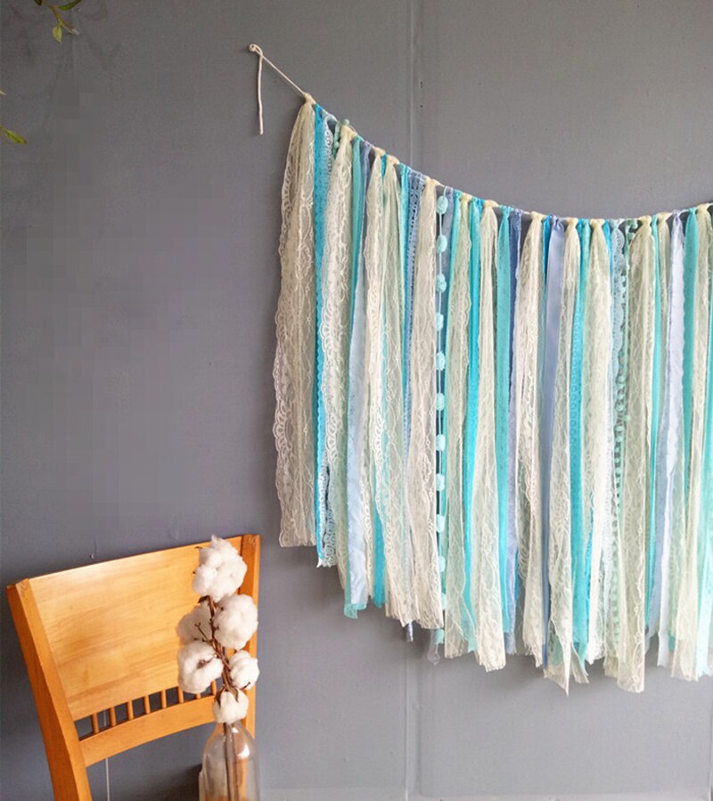 Lace Ribbon Rag Tassel Garland Banner Boys Girls B... – Grandado