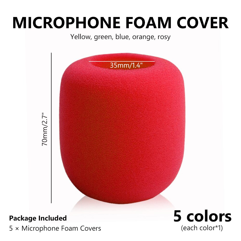 5Pcs Microphone Foam Thicken Mic Cover Shield Soft... – Grandado