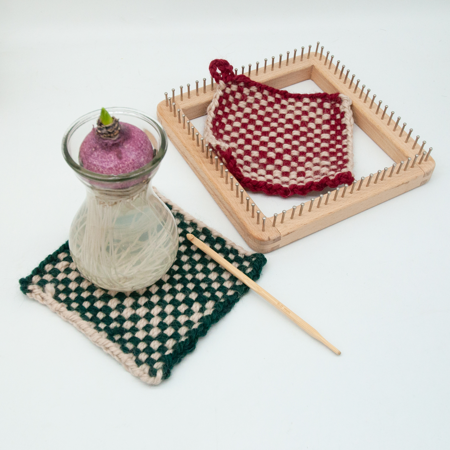 Wooden Spool Knitting Loom Square Crochet Board We... – Grandado