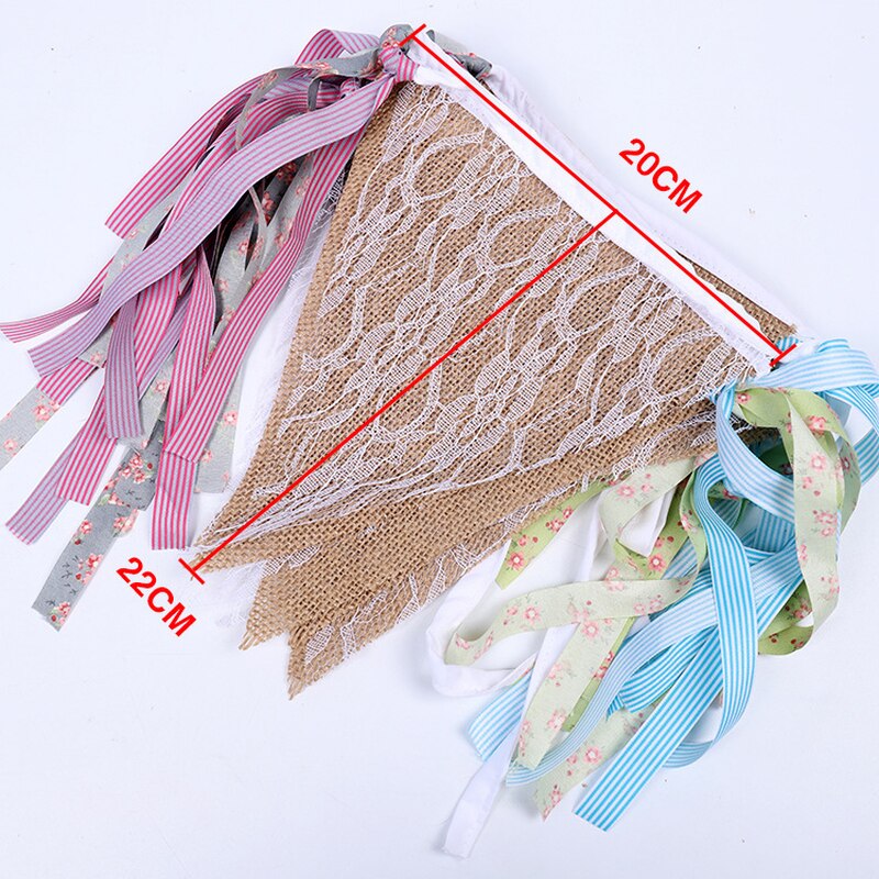 White Lace Cotton Fabric Banner Wreath Wedding Bir... – Grandado