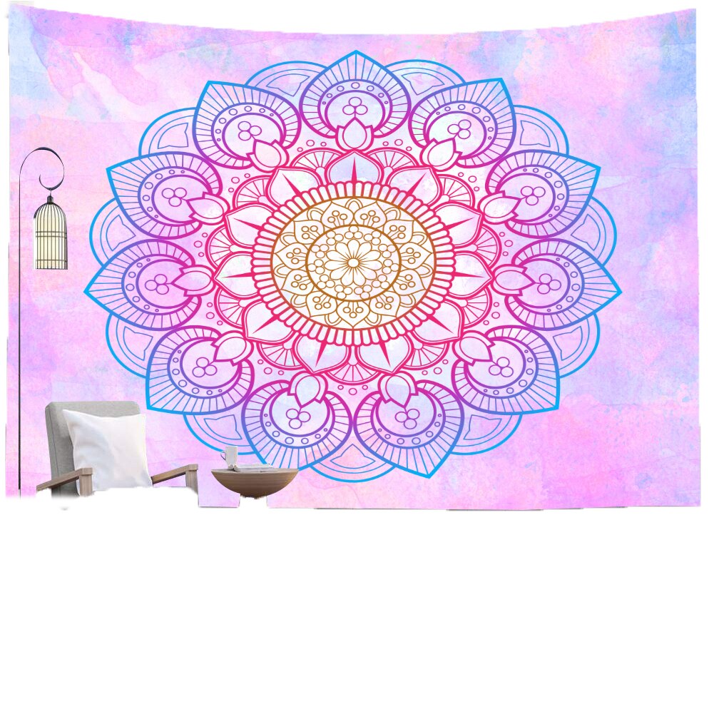 Indian Mandala Tapestry Wall Hanging Sandy Beach T... – Grandado