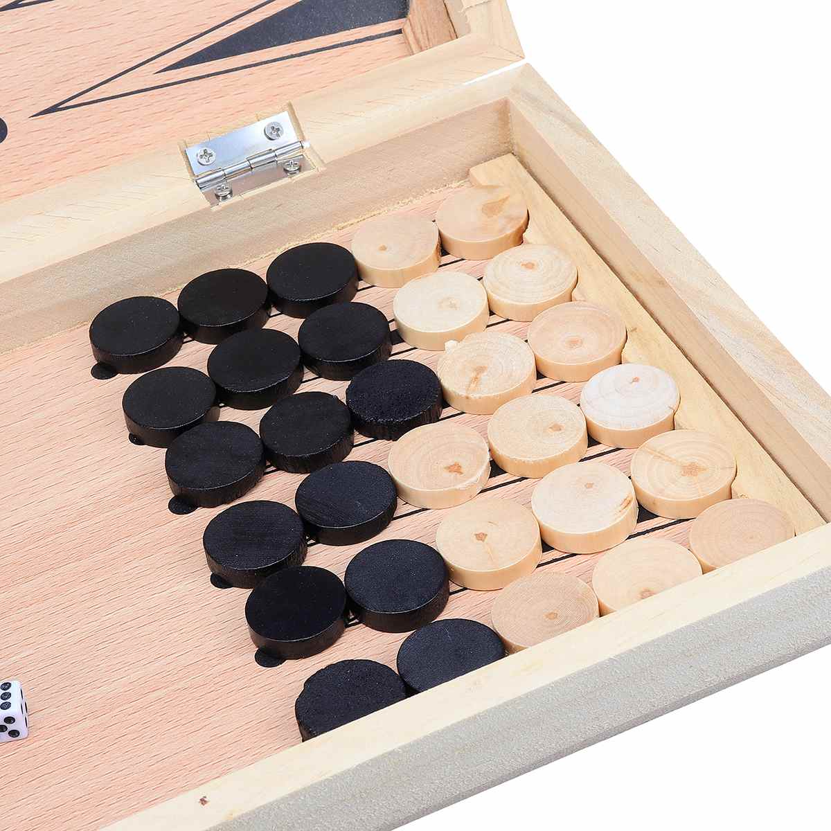 3 in 1 Foldable Wooden Chess Board Set Travel Game... – Grandado