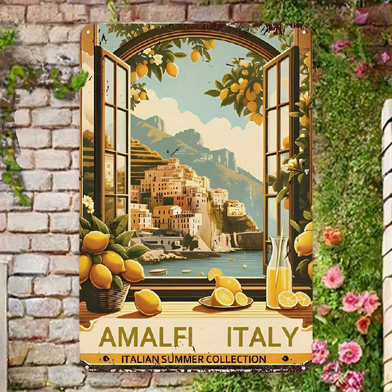 Vintage Amalfi Coast Metal Sign,Lemon Trees Scenic... – Grandado