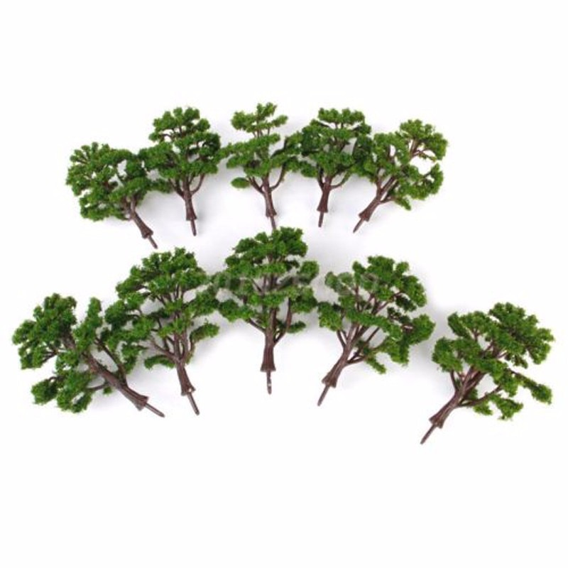 10pcs Plastic Miniatures Pine Tree 10CM Model Trai... – Grandado