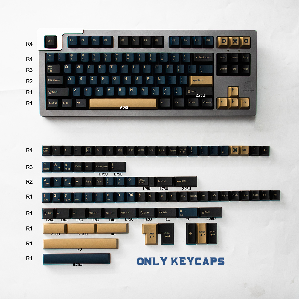 GMK Blue Samurai 173 Keys Keycaps Double Shot Keyc... – Grandado