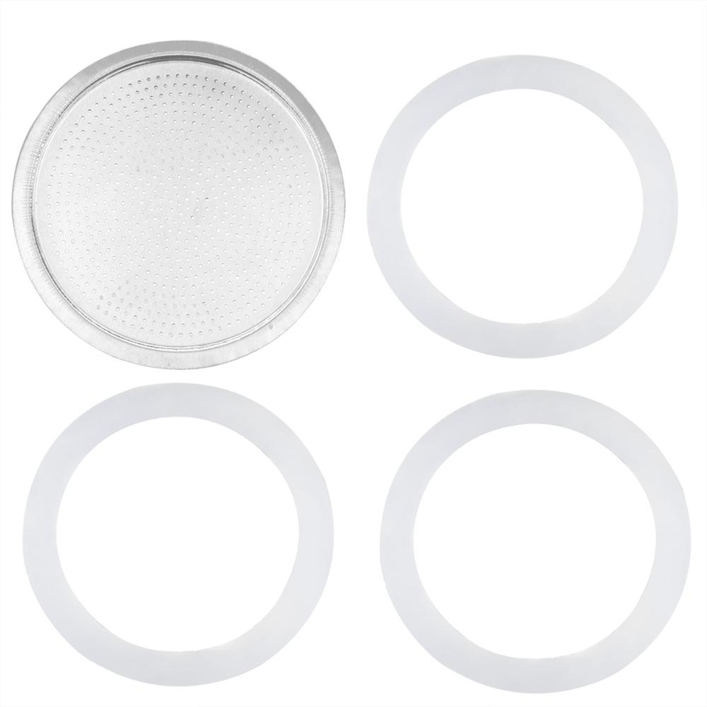 3 Silicone Gaskets and 1Pc Aluminum Filter Moka Po... – Grandado