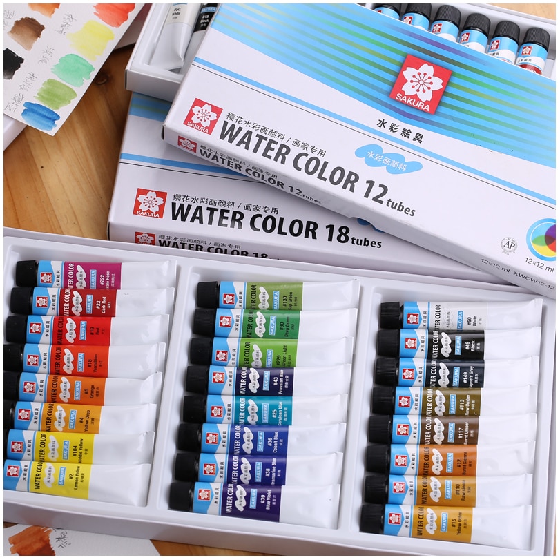 Japanese Cherry Blossom 18 Colors Watercolor Paint... – Vicedeal