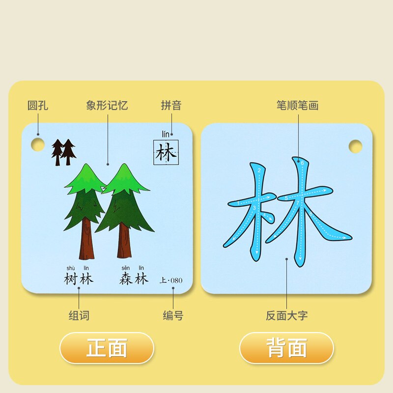 Characters Hanzi Cards With Picture Literacy Doubl... – Grandado