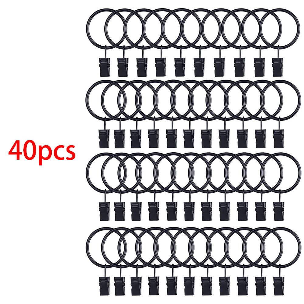 40pcs Metal Curtain Rod Openable Curtain Rings Cli... – Vicedeal