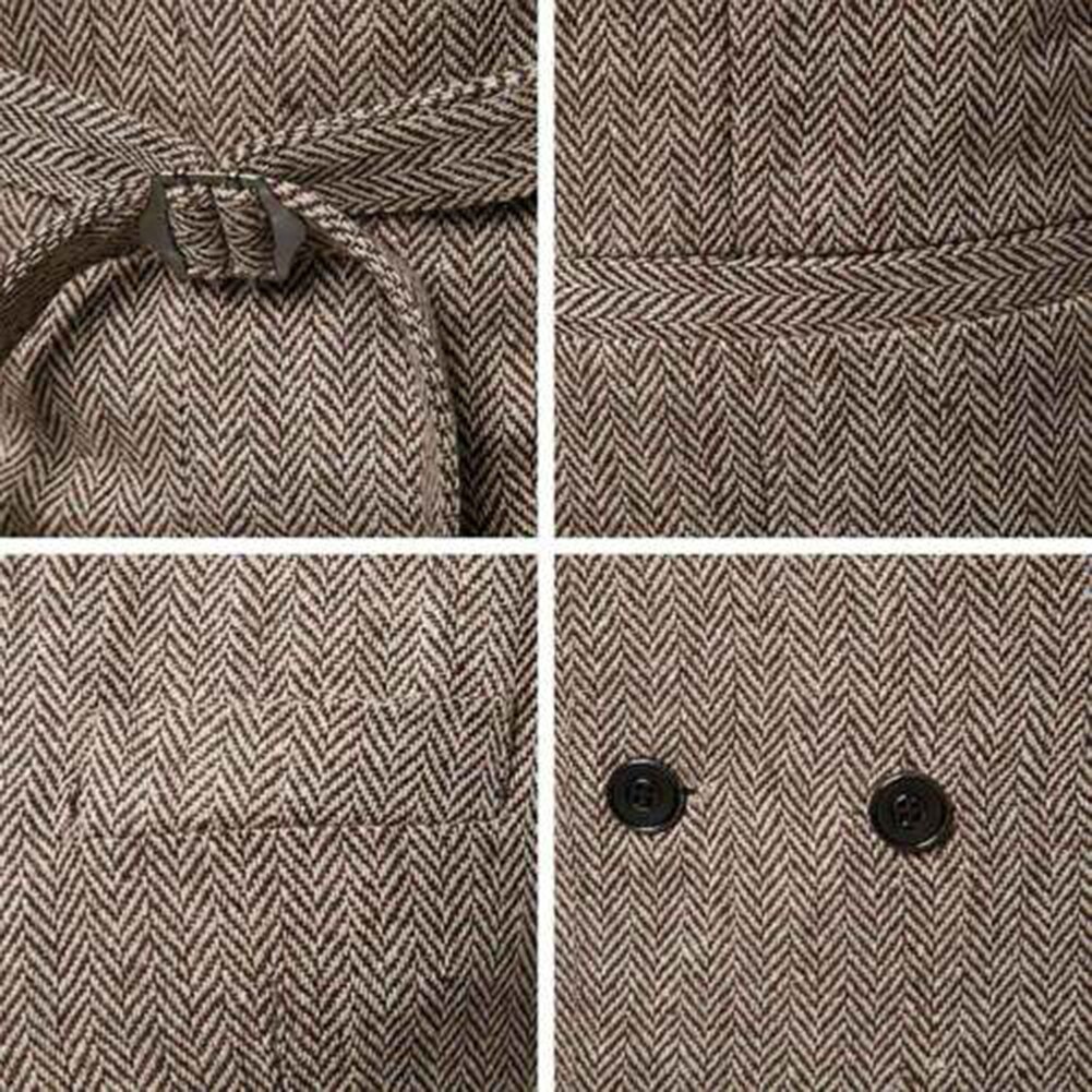 Vintage Men Sleeveless Double-breast Herringbone T... – Grandado