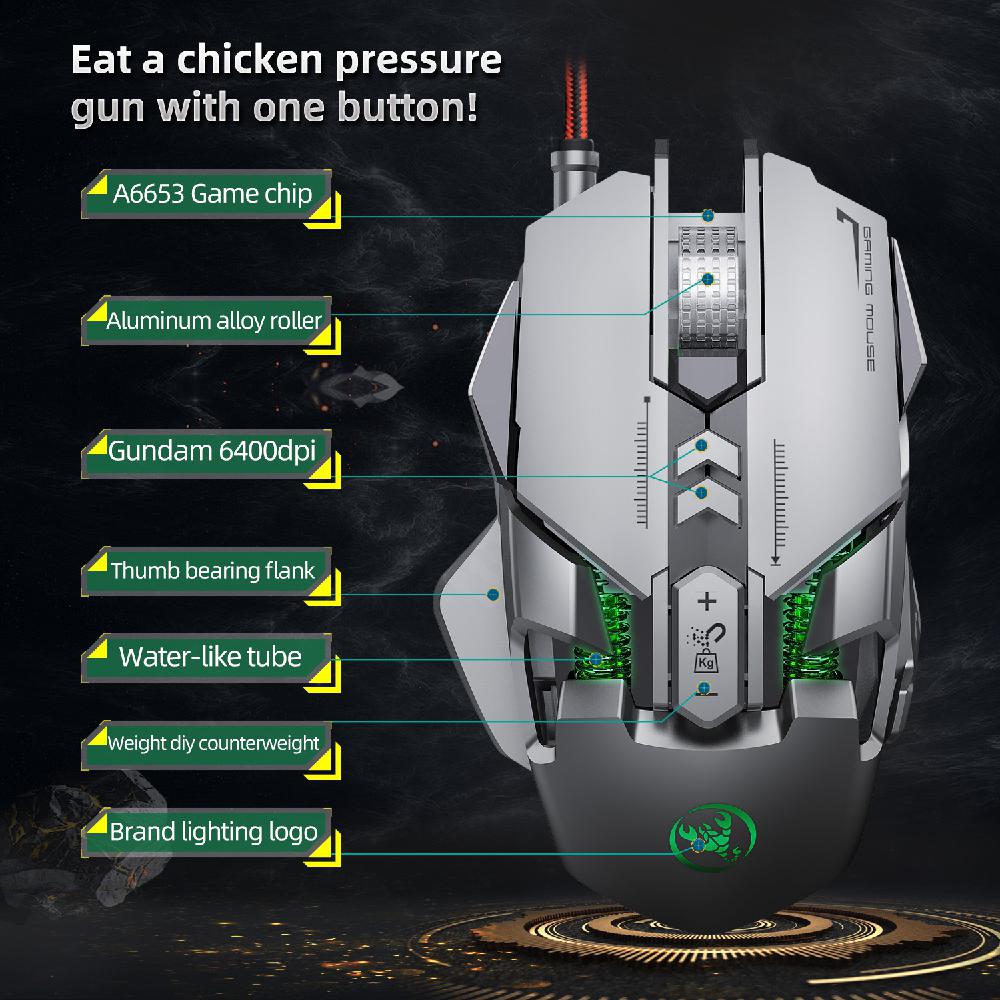 J800 Gaming Mouse Mechanical Macro Definition USB ... – Grandado