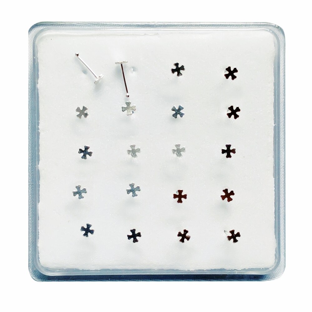 100% 925 Sterling Silver Cross Neus Stud Bone Pin ... – Grandado