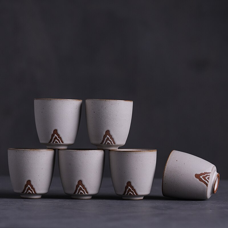 LUWU japanese ceramic tea cup handmade mountain te... – Grandado