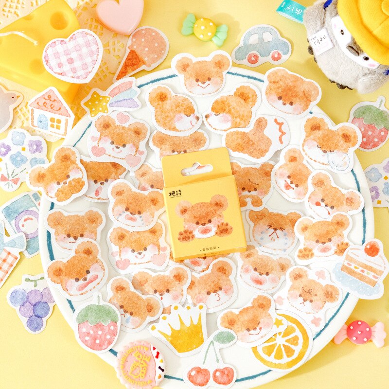 MOHAMM 45 PCS Cute Brown Bears Stickers for Diary ... – Vicedeal