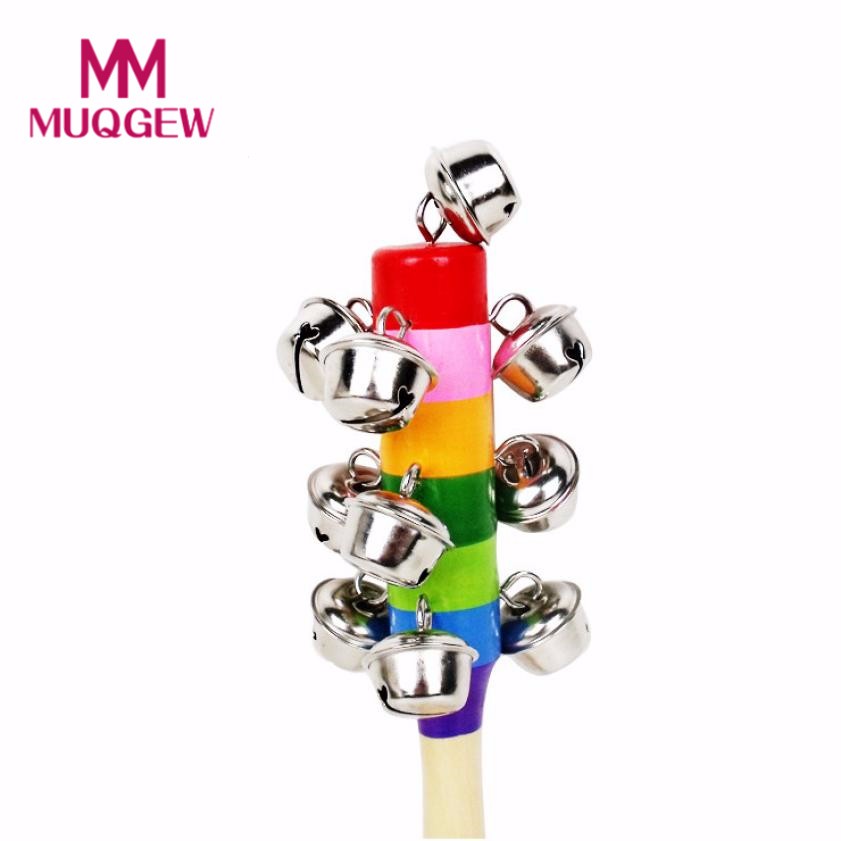 Arc-en-ciel hochet Jingle Handbell cloche en bois ... – Grandado