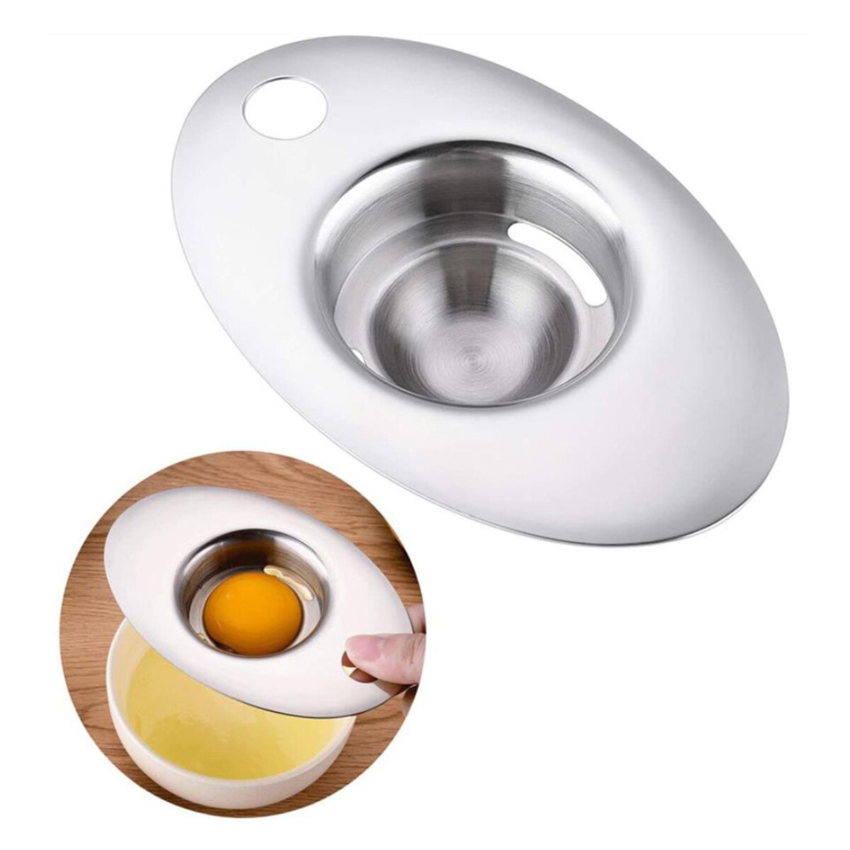Egg Separator, Stainless Steel Egg Yolk White Sepa... – Grandado