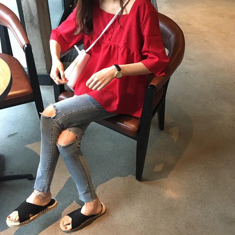 Ladies' Short-sleeved Summer Loose Shirt Sewing Pa... – Vicedeal