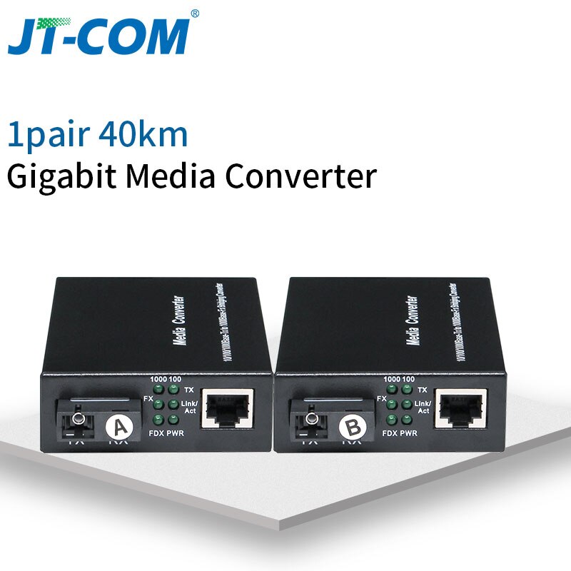 1 Paar Gigabit Fiber Optische Media Converter 1000... – Vicedeal