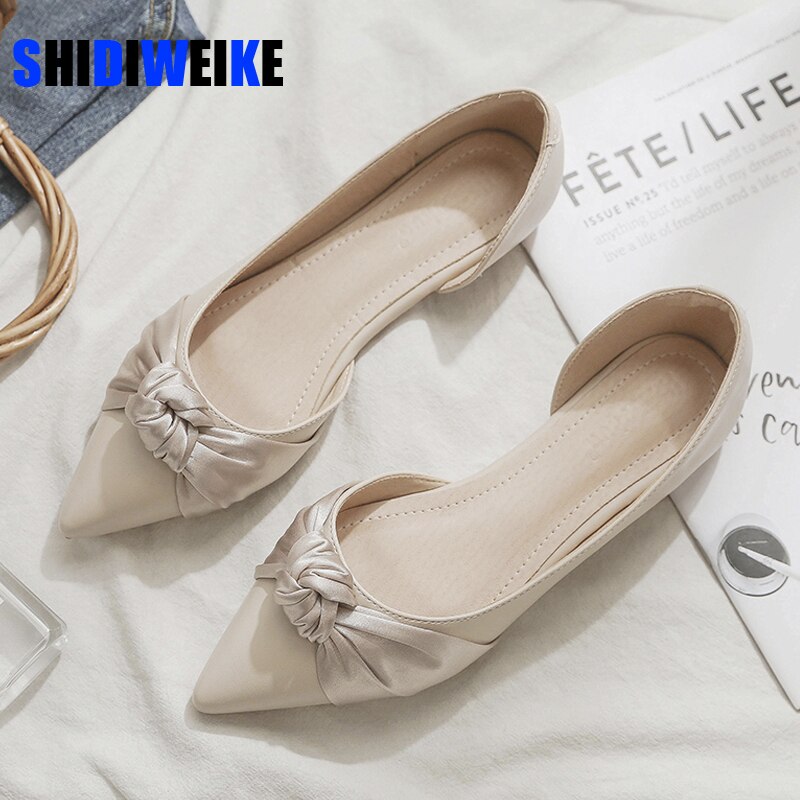 Silk Knotted Casual Flat Shoes Woman Spring Summer... – Grandado
