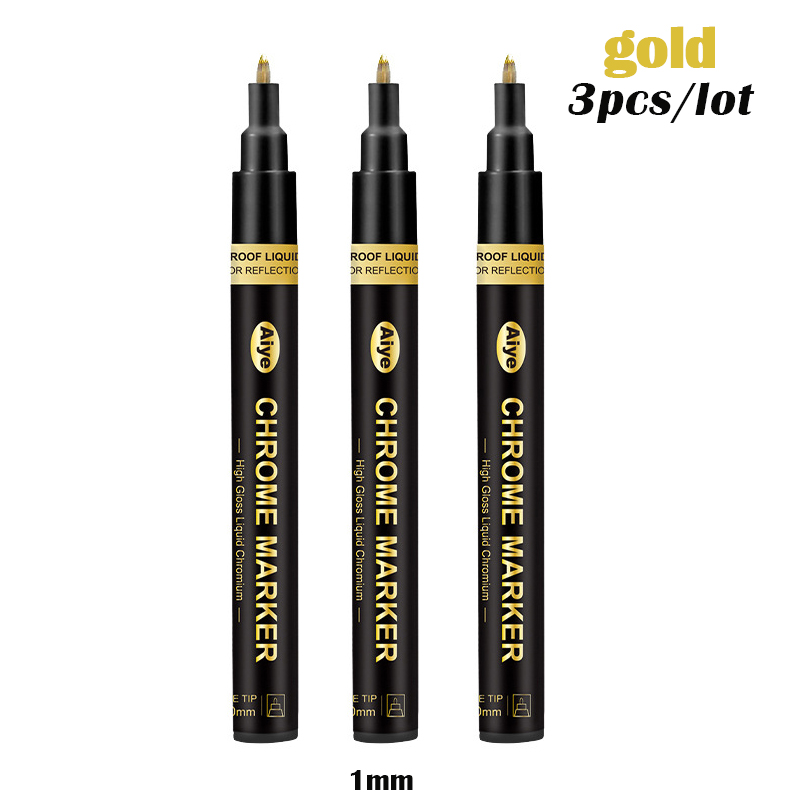 3 stücke/9 stücke Silber metallisch Spiegel Marker... – Grandado