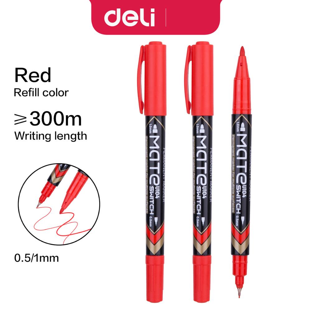 Deli Permanent Markers dual tip 0.5mm/1mm EU104 bl... – Grandado