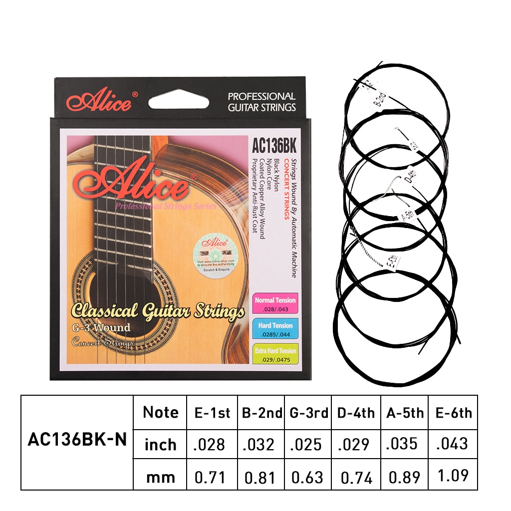 1 SET Alice classical guitar strings AC136BK with ... – Vicedeal