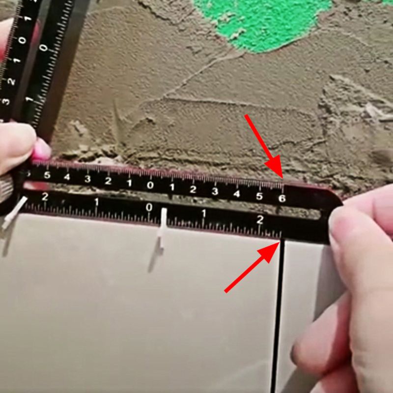 6 Folding Ruler Tile Hole Positioning Multi Templa... – Grandado