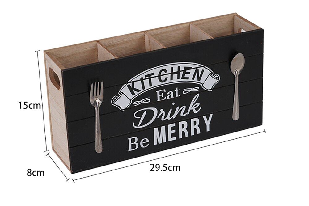 European Style 4 Grid Wooden Knife and Fork Storag... – Vicedeal