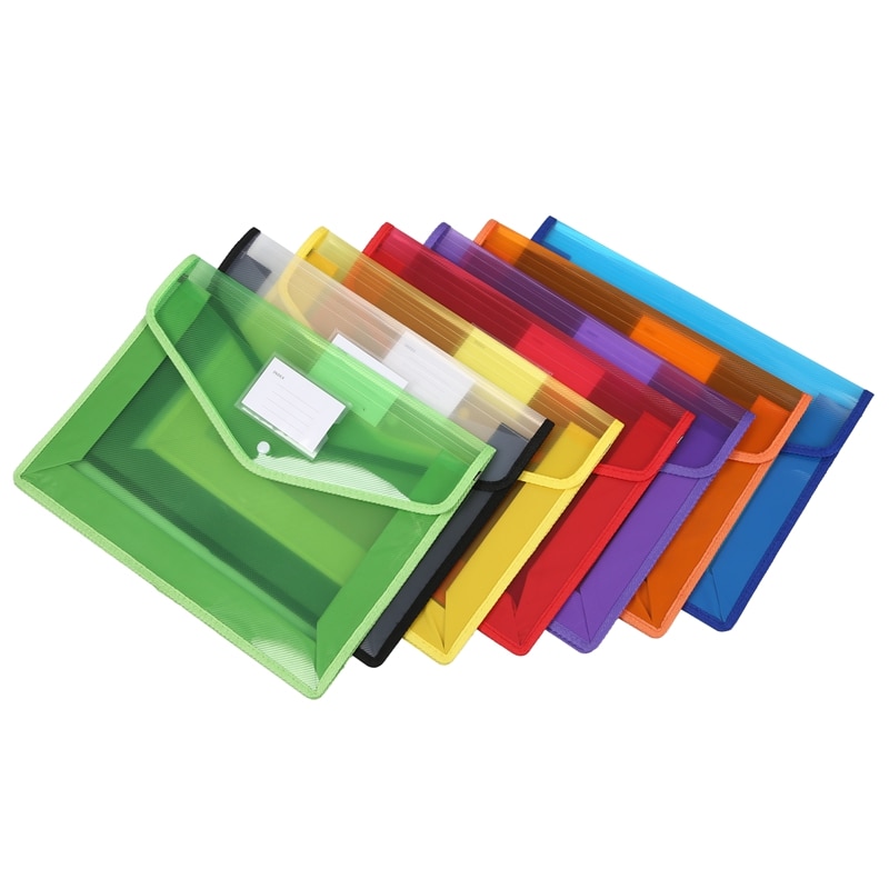 9Pcs/Set A4 Plastic File Wallet Document Folder Pr... – Grandado
