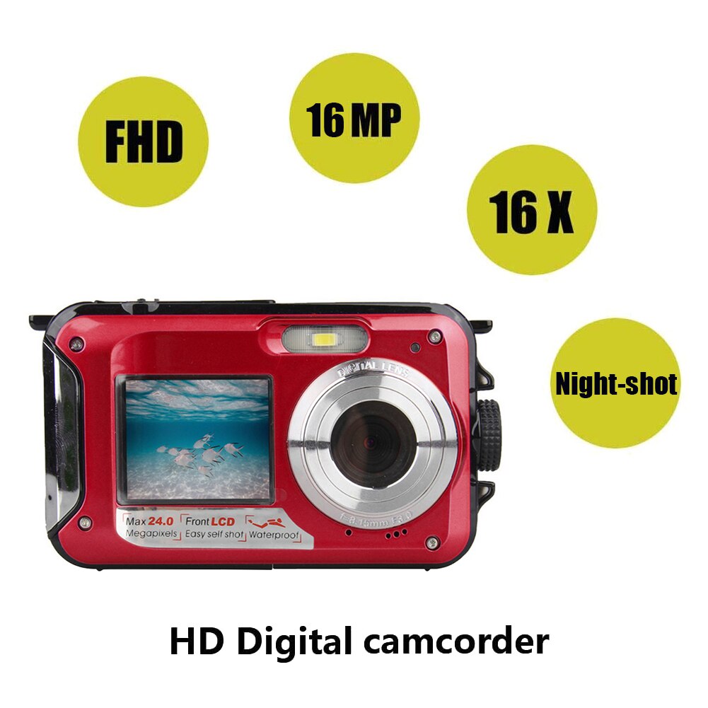 Dual Screen Underwater Digital Camera Selfie Video... – Grandado