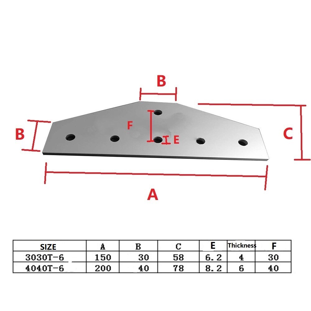 1pcs 4040 40x40 met 6 gat T type 90 Graden Gezamen... – Vicedeal