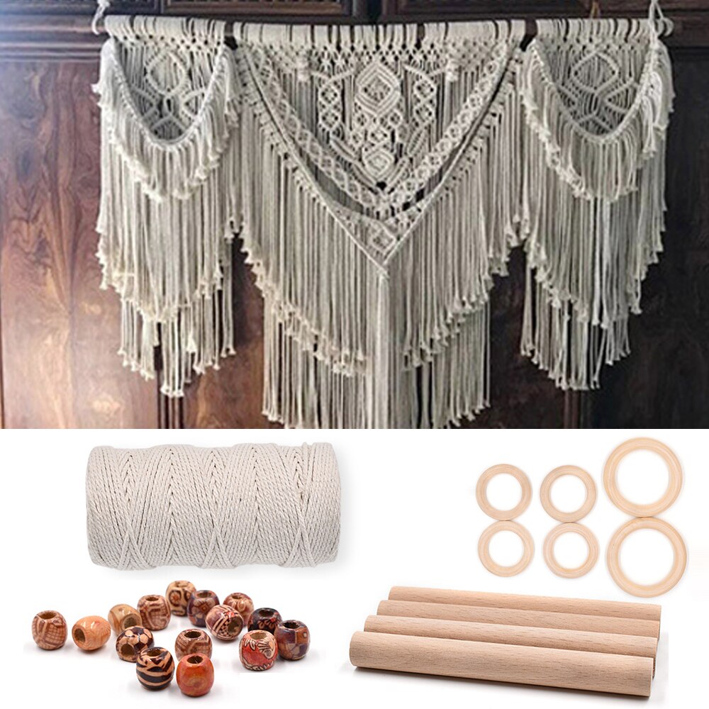 Ring Wood Stick Macrame Linen Rope Twine DIY Teeth... – Grandado