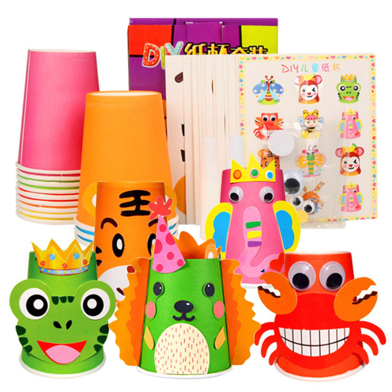 12PCS Kids Children DIY Handmade Paper Cups Craft ... – Grandado