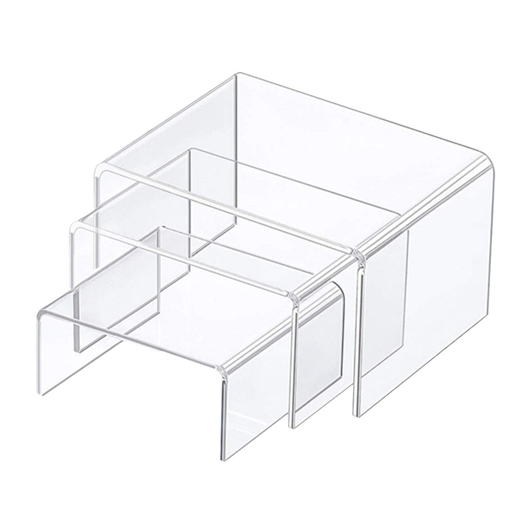 Acrylic Display Risers 1 Set of 3 Size Steps Acryl... – Vicedeal