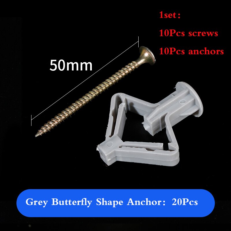 20/40/100Pcs Uitbreiding Gipsplaten Anker Kit Met ... – Vicedeal