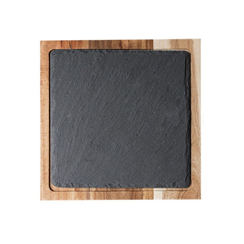 Novelty Slate Bread Plate Solid Wood Snack Disc Wo... – Vicedeal