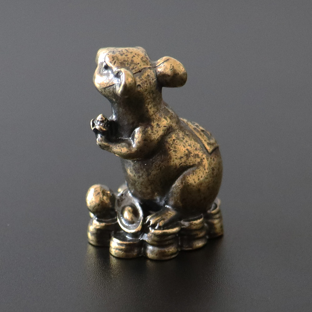 Antique Bronze Chinese Year Rat Statue Miniatures ... – Vicedeal