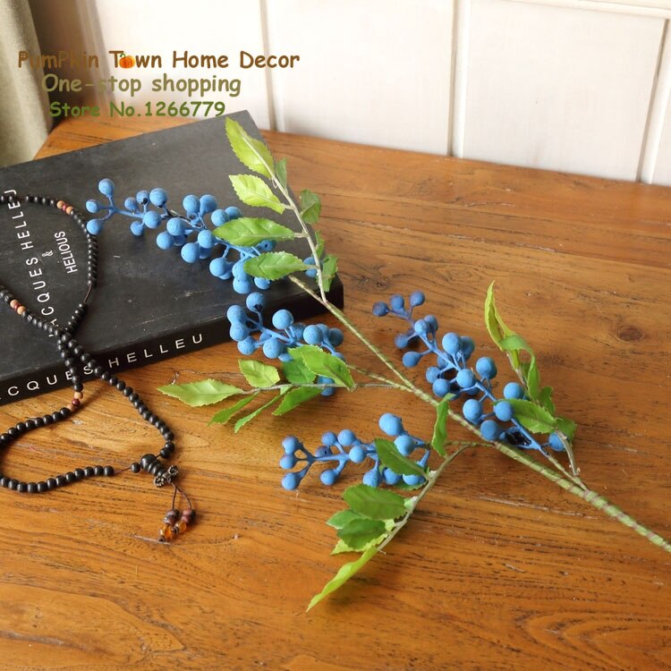 Rural style simulation berry flower branch,Many le... – Vicedeal