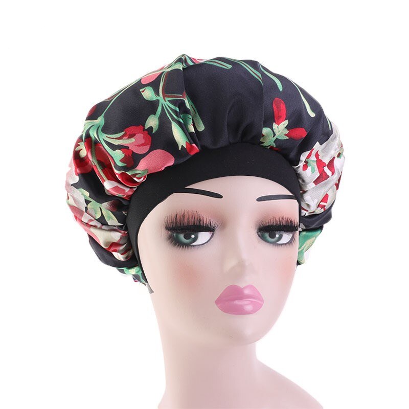 6 Colors Satin Bonnet Salon Night Hair Hat for Nat... – Grandado