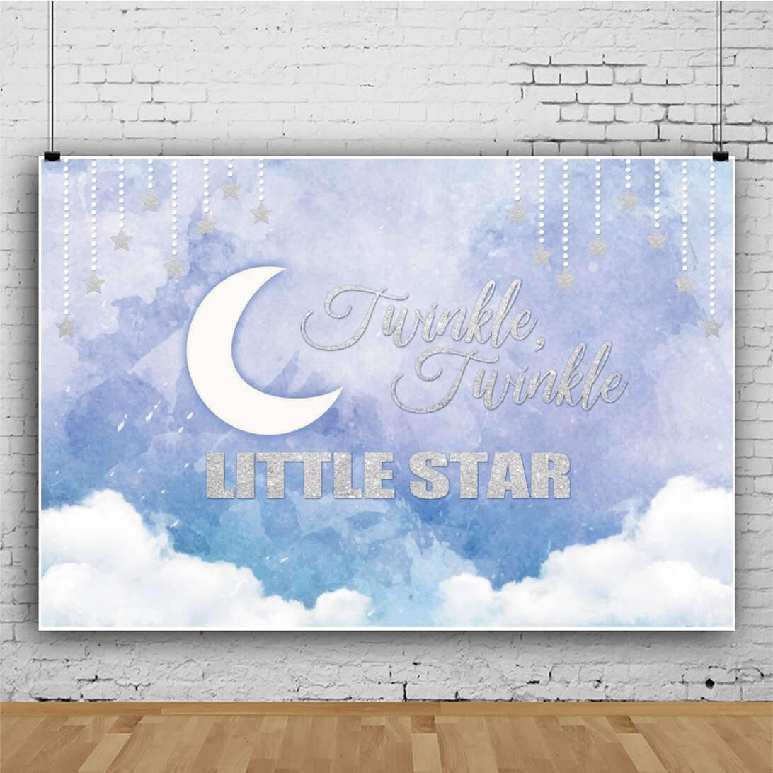 White Moon and Star Scenery Photography Background... – Vicedeal