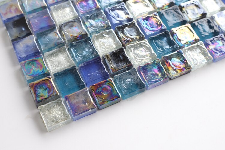 Sugar White Purple Blue Glass Mosaic Tile Backspla... – Grandado