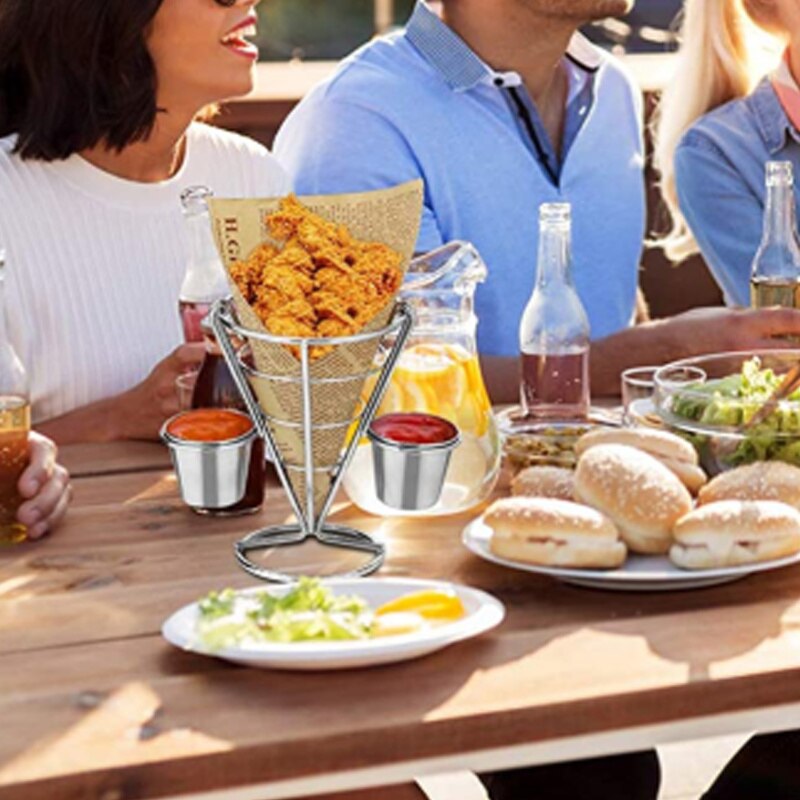 Stainless Steel French Fries Holder Stand Snack Di... – Grandado